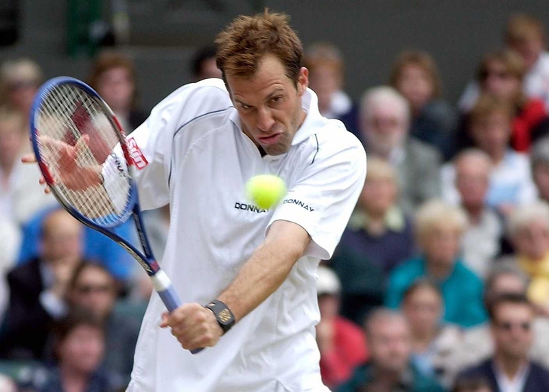 Greg Rusedski crashes out
