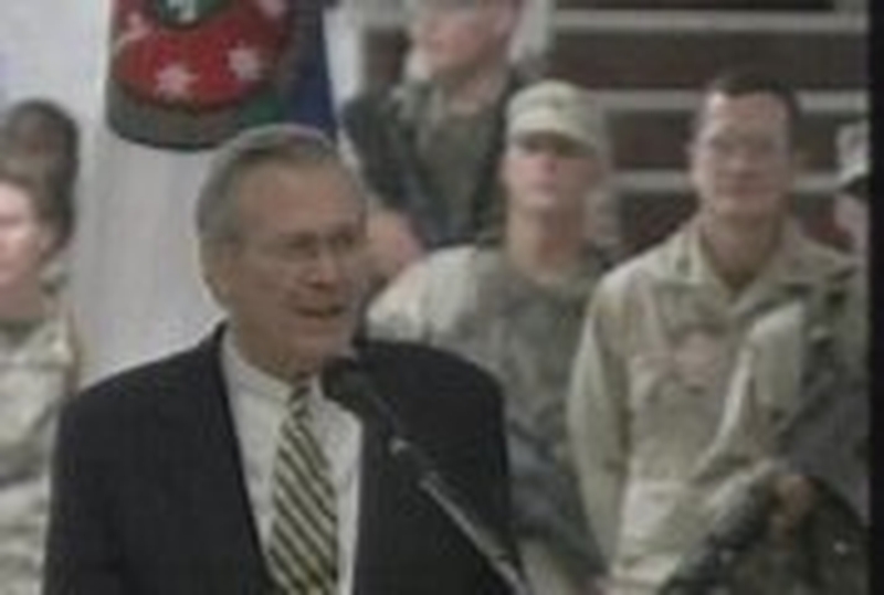 Rumsfeld visits Abu Ghraib prison
