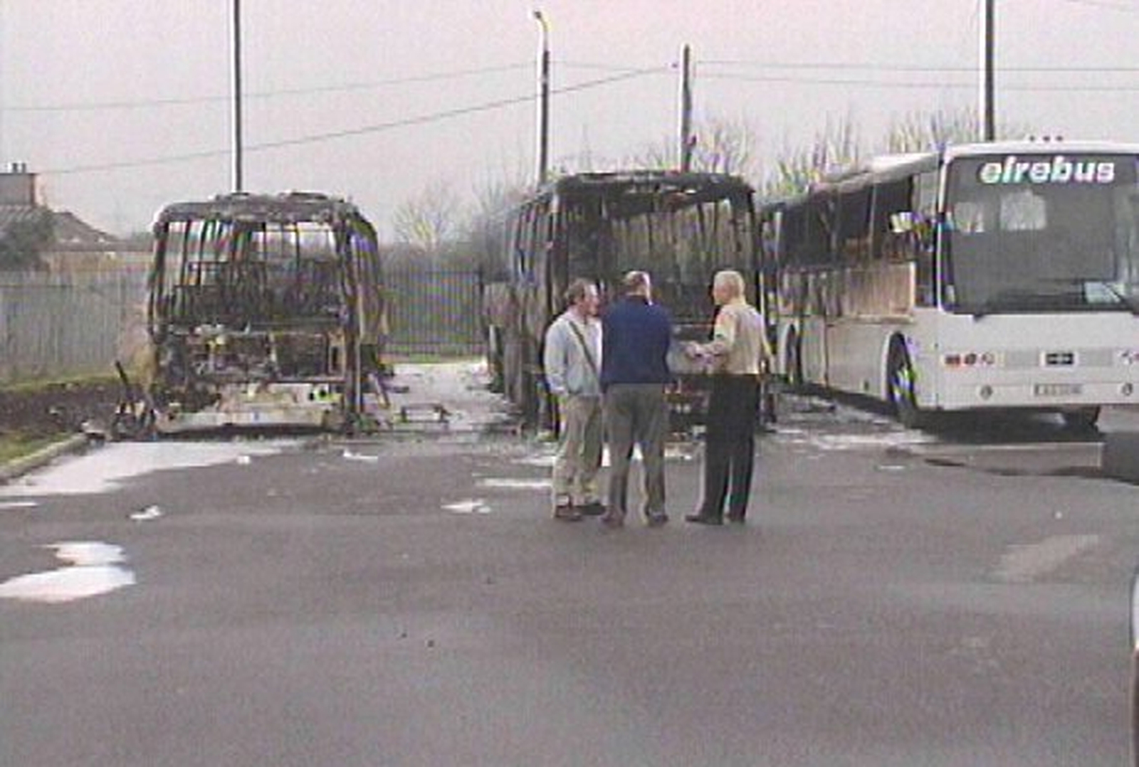 Suspected arson attack at bus depot