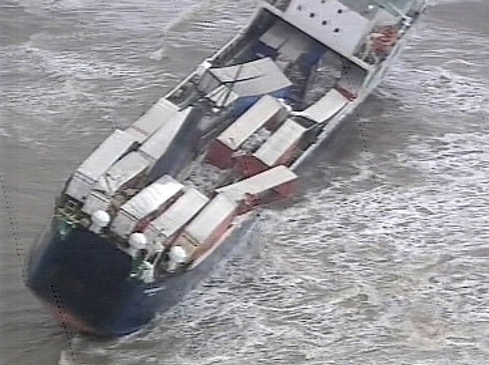 Ships damaged during severe storms
