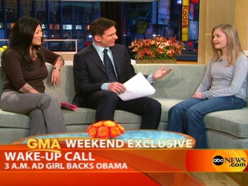 Girl in Clinton '3am' ad backs Obama