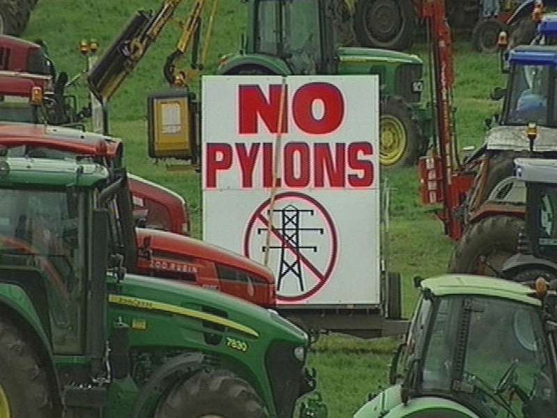 Protest against plans for pylons in NE