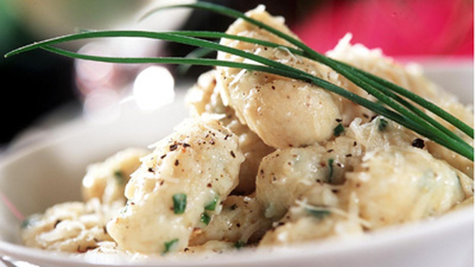 Velouté of Peas with Bacon Gnocchi and Mint Chanti