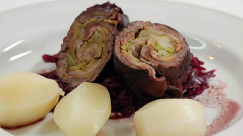 Beef Rouladen with Red Cabbage