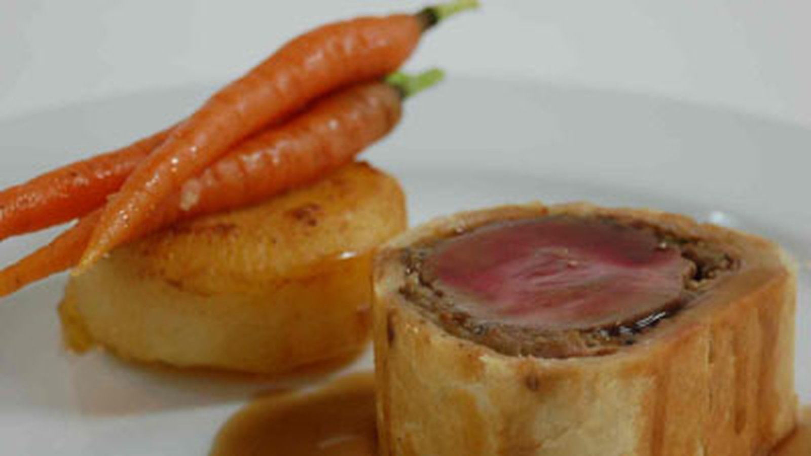 Beef Wellington With Fondant Potatoes And Vichy Ca