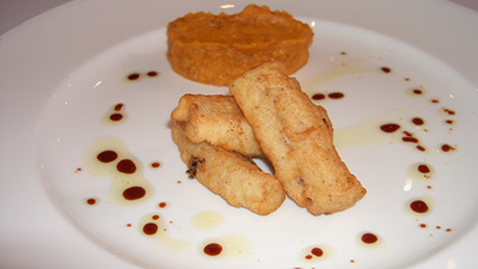 Fillet Of Wild Sea Bass Tempura With Roasted Butte