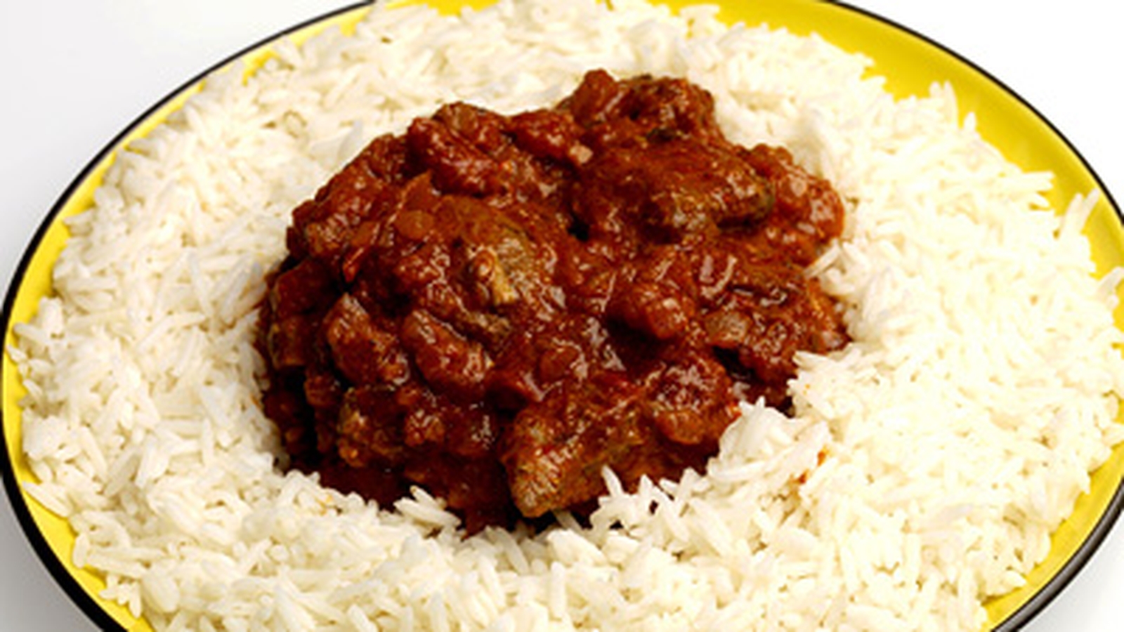 Mild Lamb Curry with Naan Bread and Boiled Rice