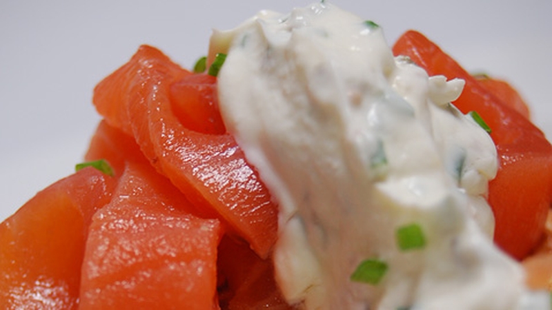 Smoked Irish Salmon Blini with a Lemon and Caper C