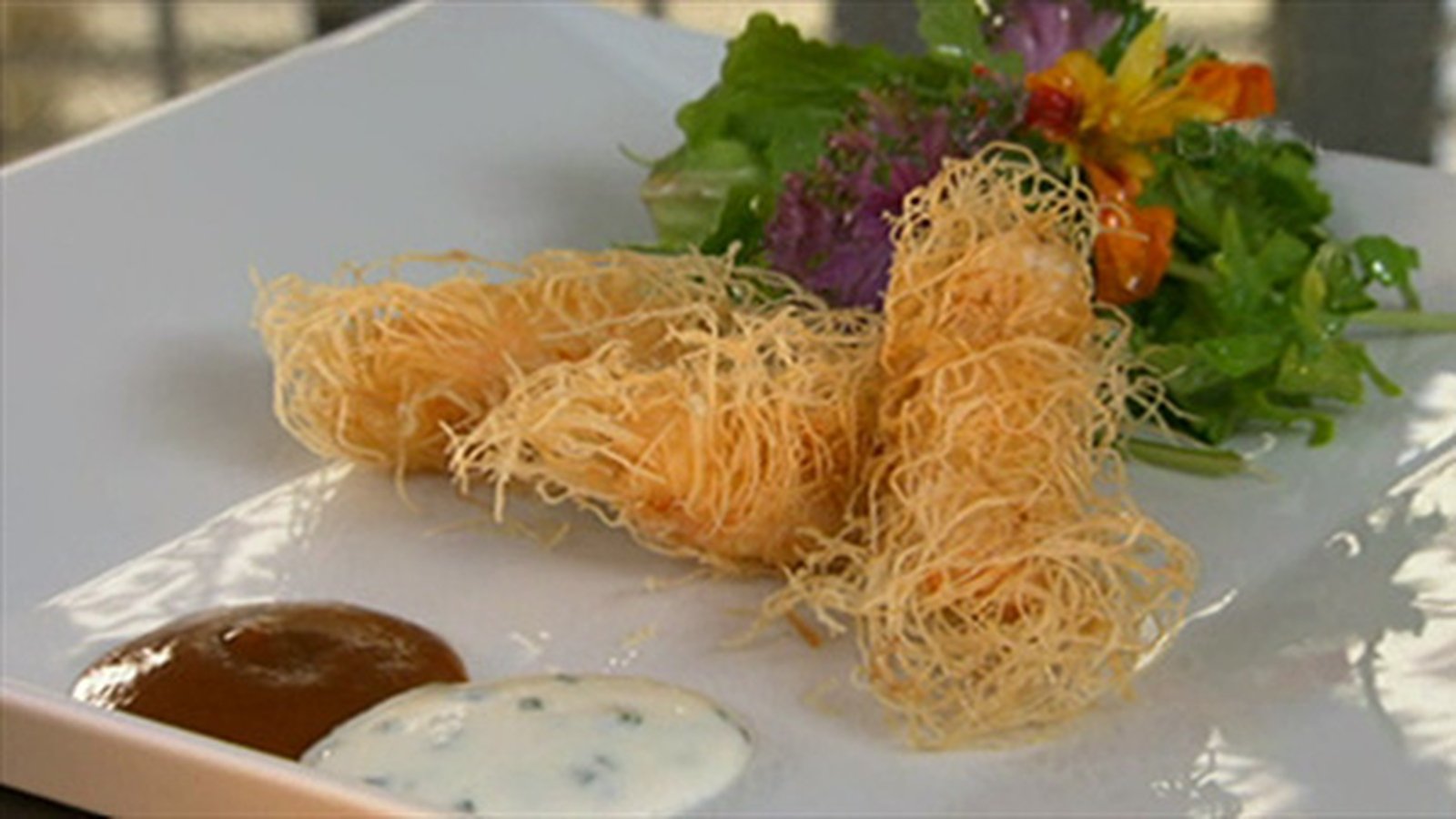Prawns in Kataifi Pastry with Lemon Mayonnaise