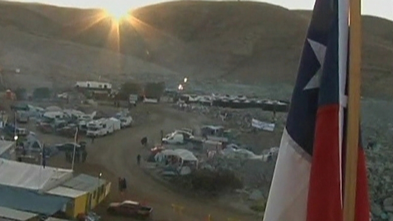 Rescue shaft reaches trapped Chilean miners