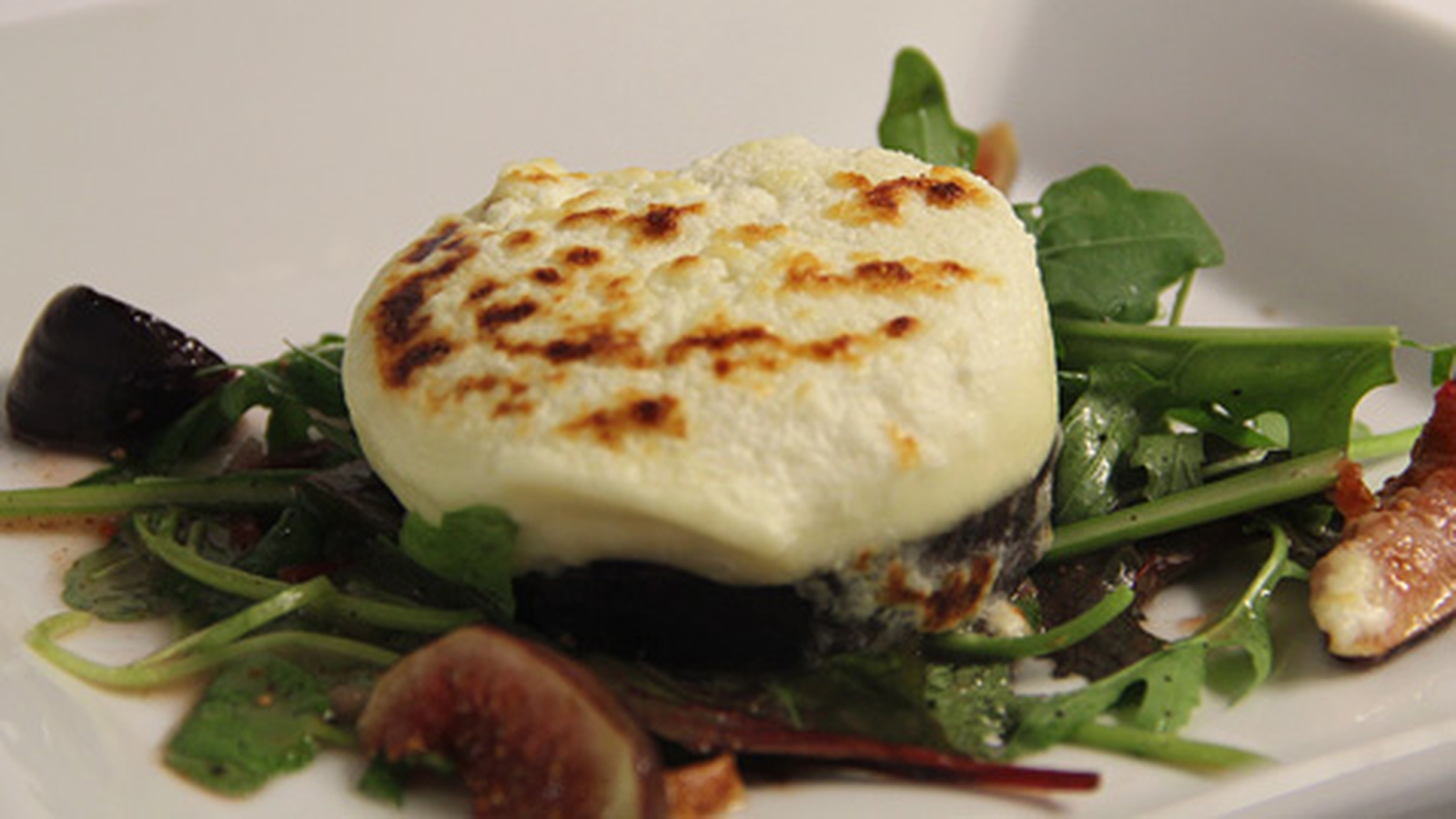 Melted Goat's Cheese, Roast Figs, Black Pudding an