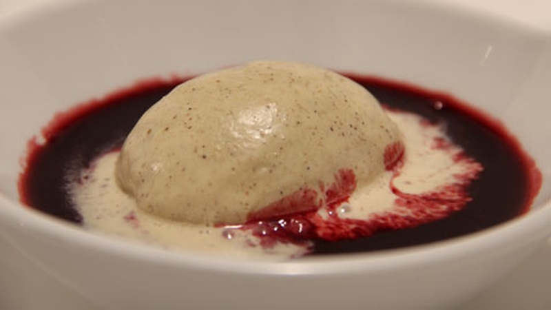 Blackberry Soup with Liquorice Ice Cream