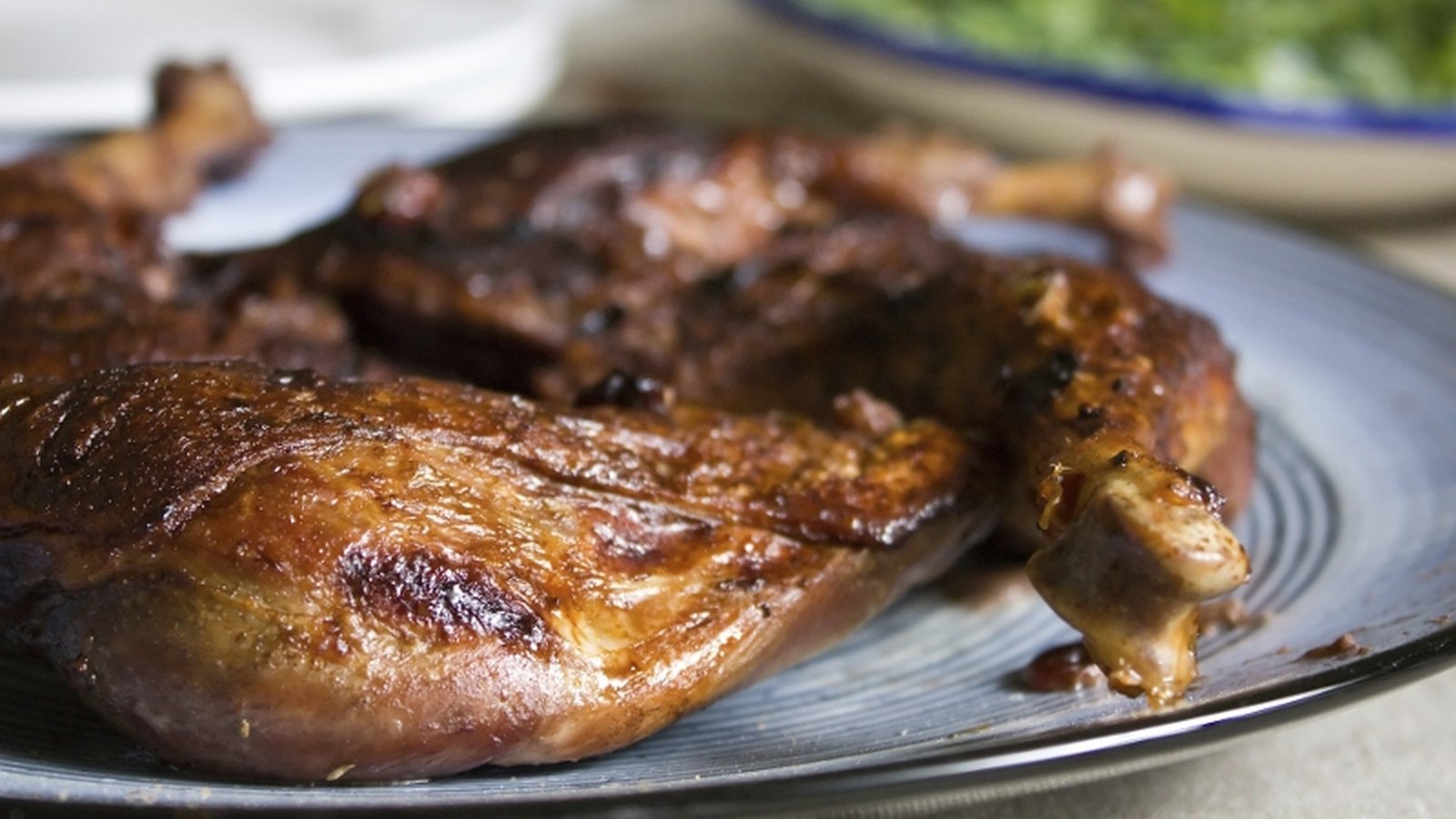 Roast Duck with Lentils, Bean Sprouts, Mango and C