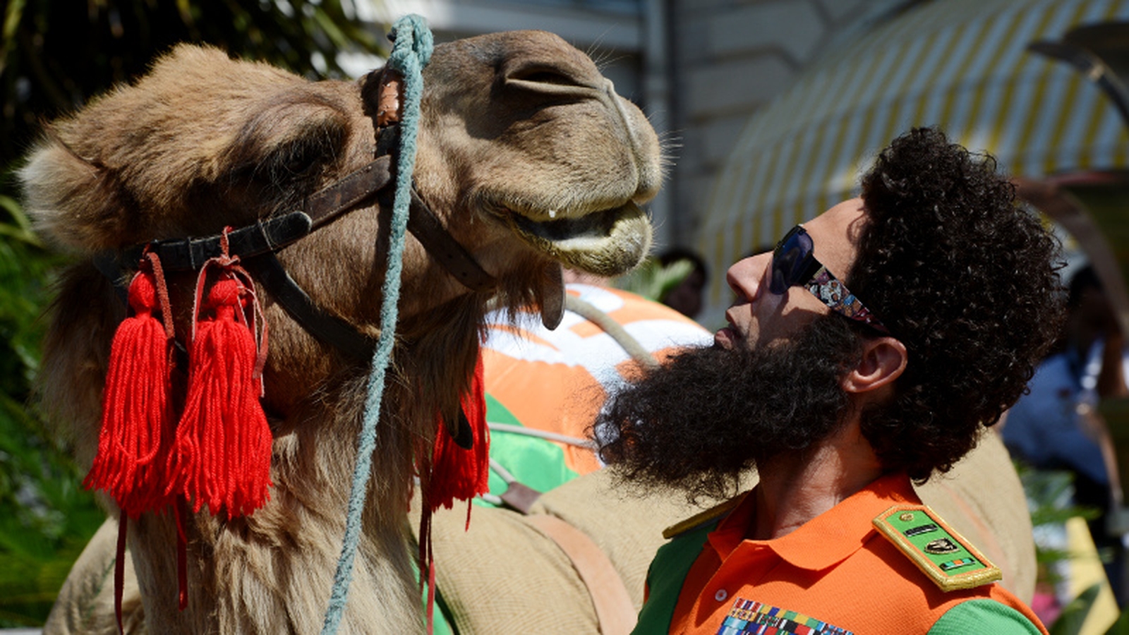Dictator arrives in Cannes – with camel