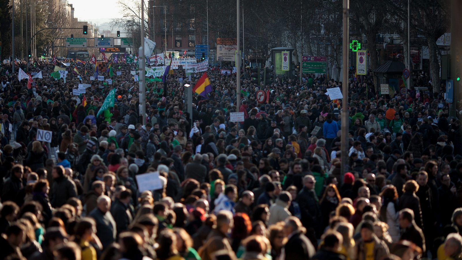 45 people arrested after protests in Spain