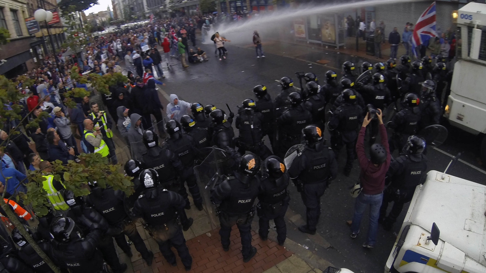 Seven held after 56 police hurt in Belfast rioting