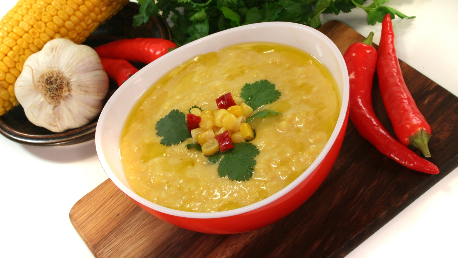 Creamy Corn, Carrot & Mango Chowder