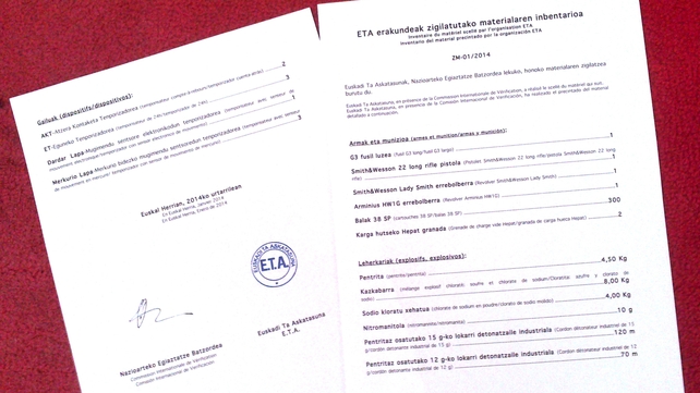 Basque group ETA puts some arms 'beyond use'