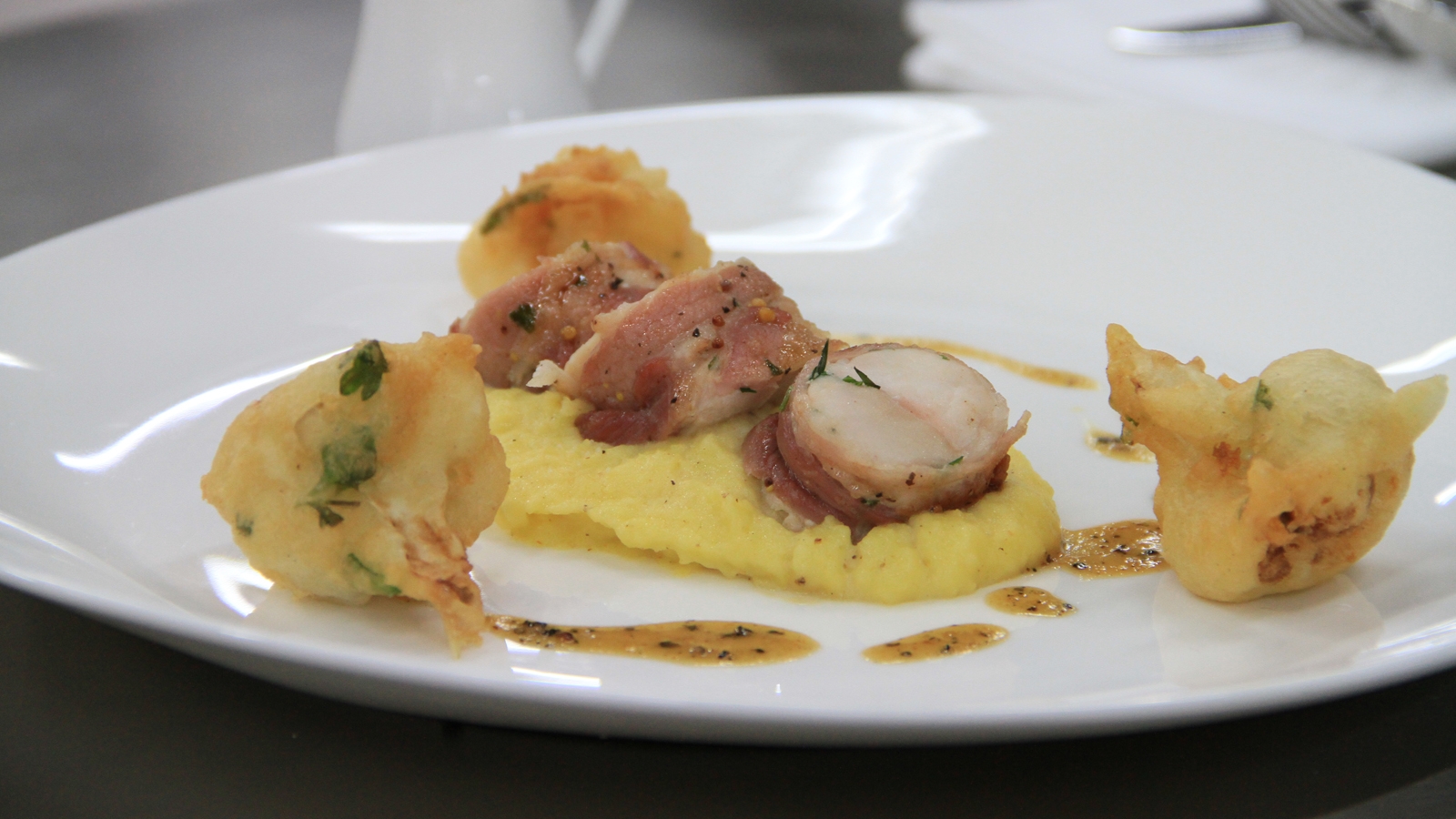 Loin of rabbit with potato mousseline and cauliflo