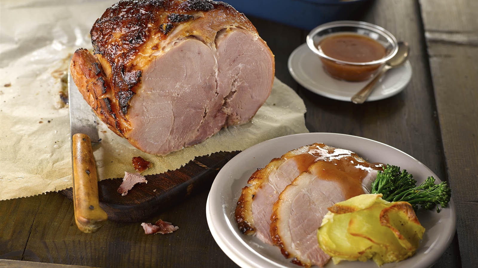 Fillet of Ham with Redcurrant Sauce and Boulangère