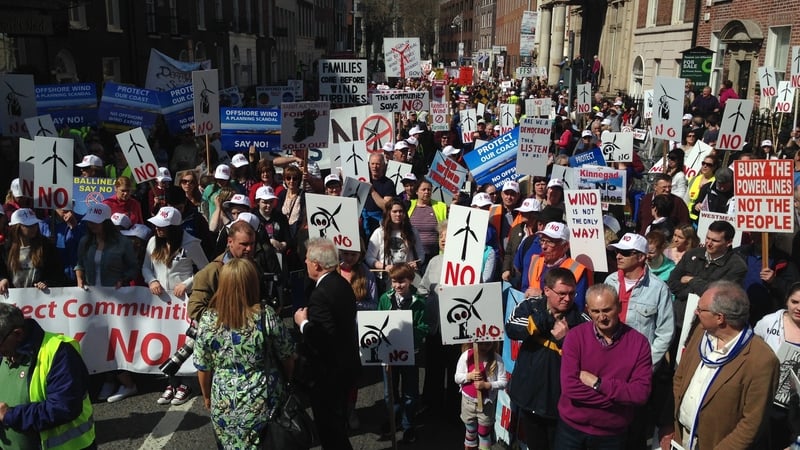 Thousands protest over wind and energy policy