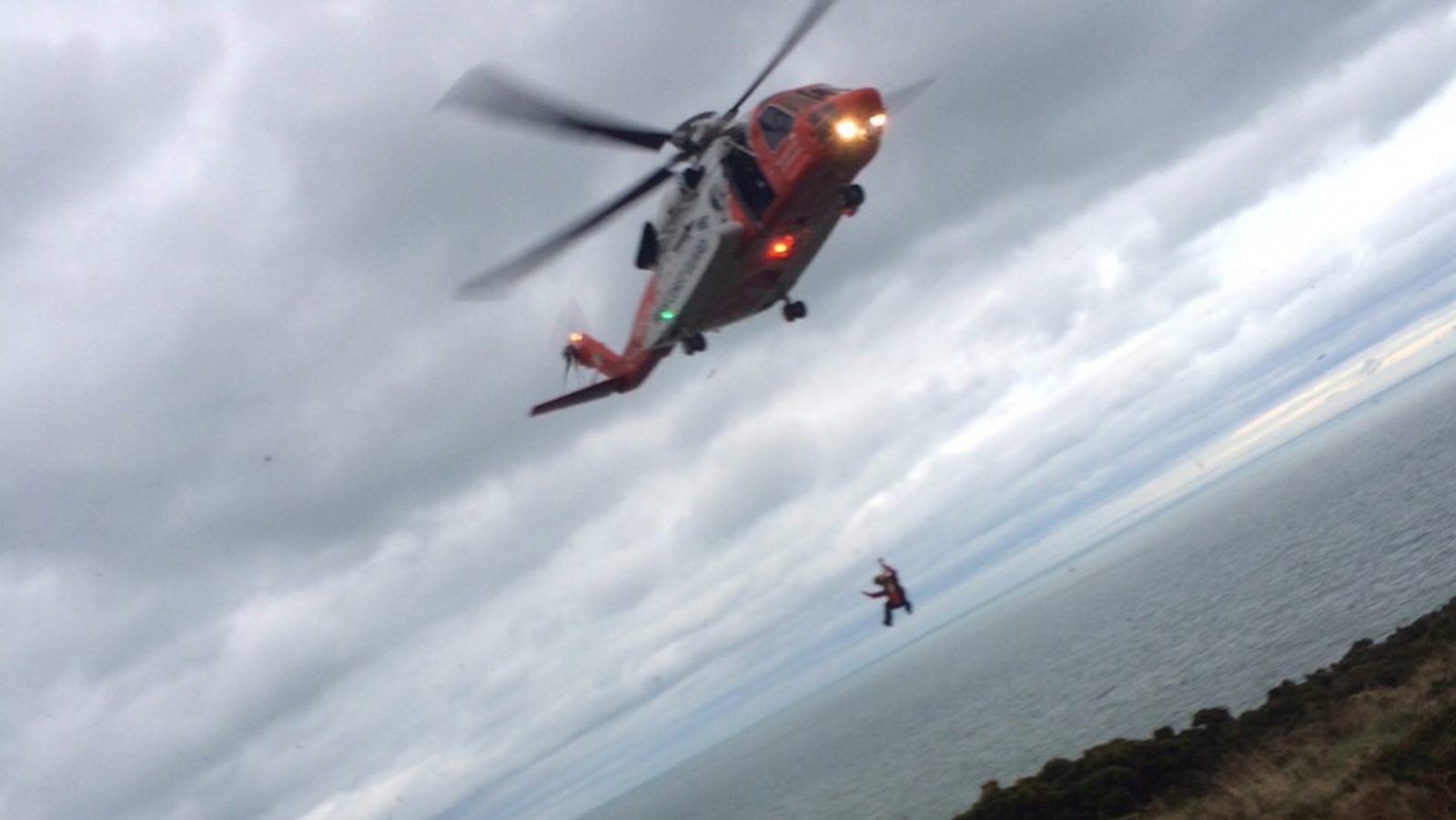Coast Guard rescues trapped man from cliff edge
