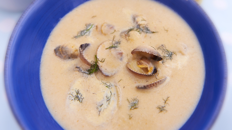 Rachel Allen's Smocked haddock and cockle soup