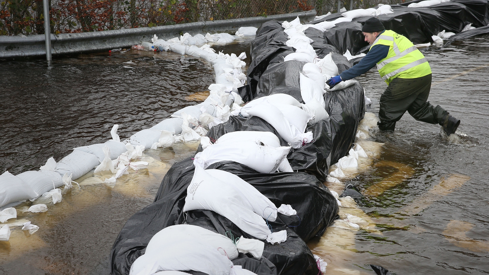 Flood control measures in place along the River Shannon