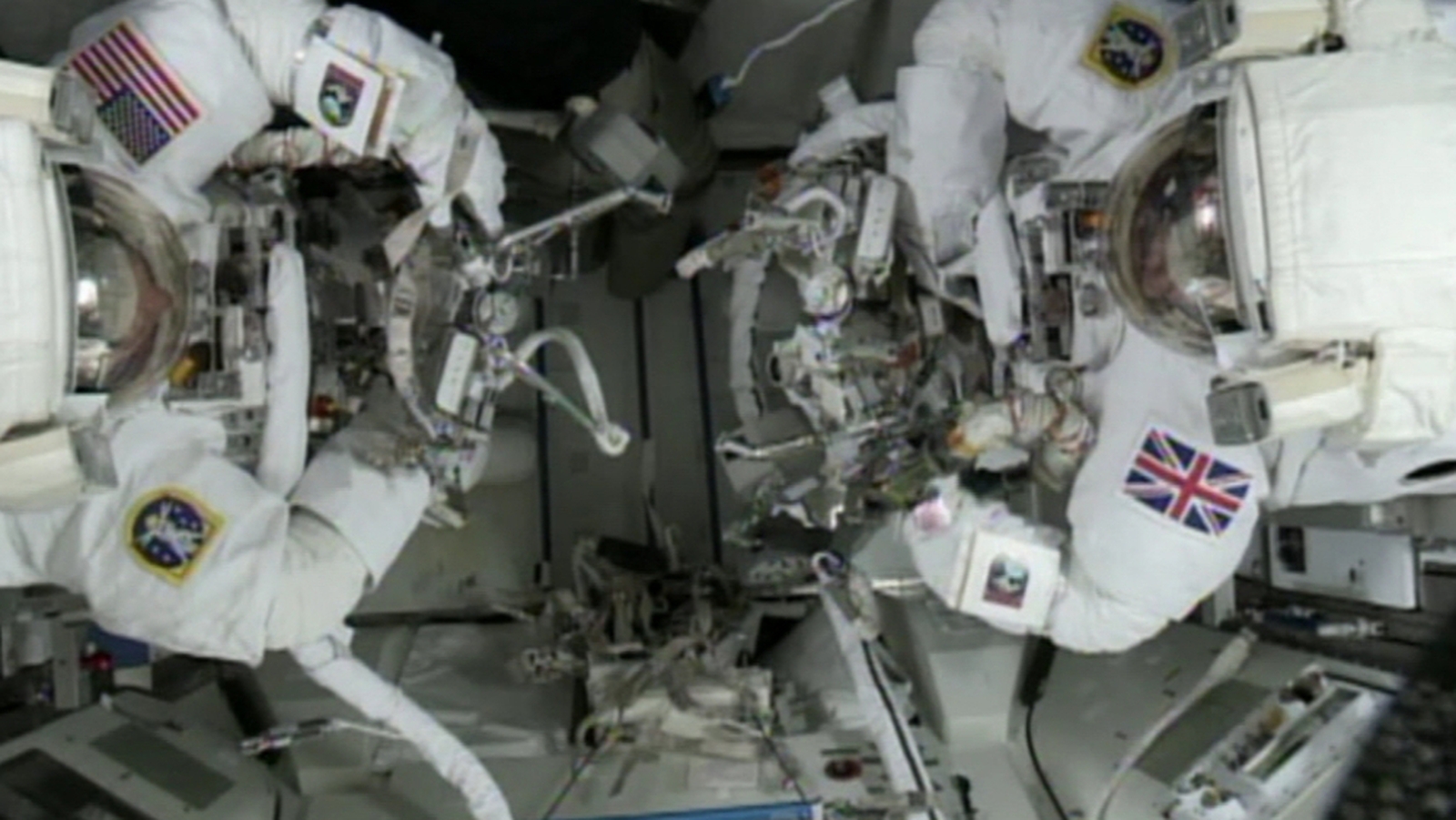 Spacewalk ended over water in astronaut's helmet