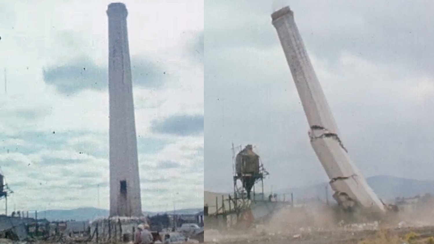 RTÉ Archives | Environment | Landmark Chimney Reduced To Rubble
