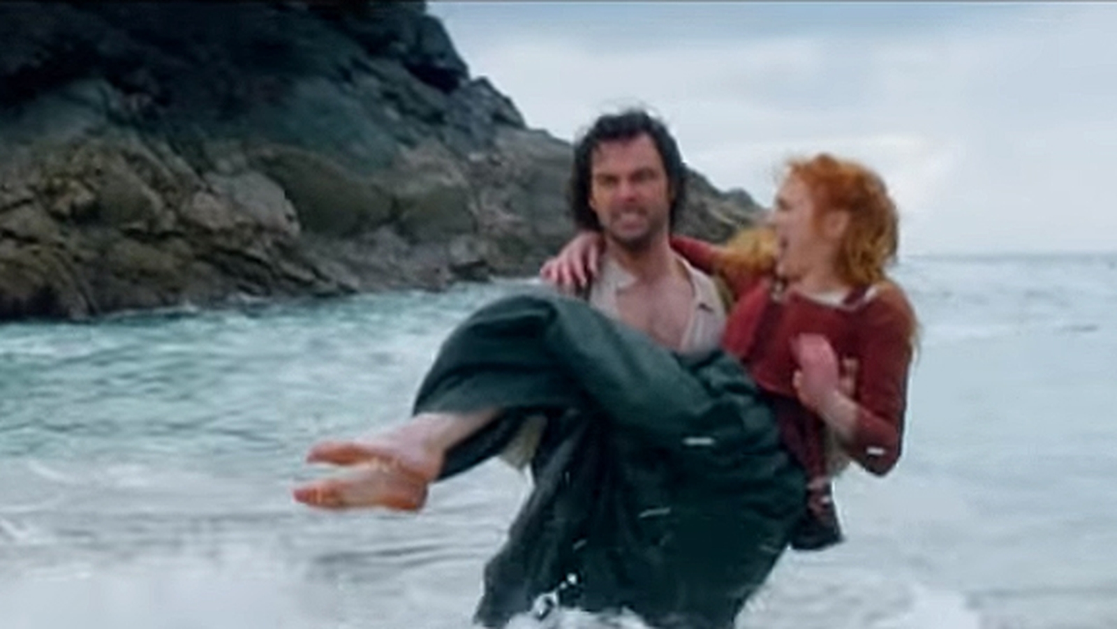 All at sea. Mother Nature put Poldark star in his place