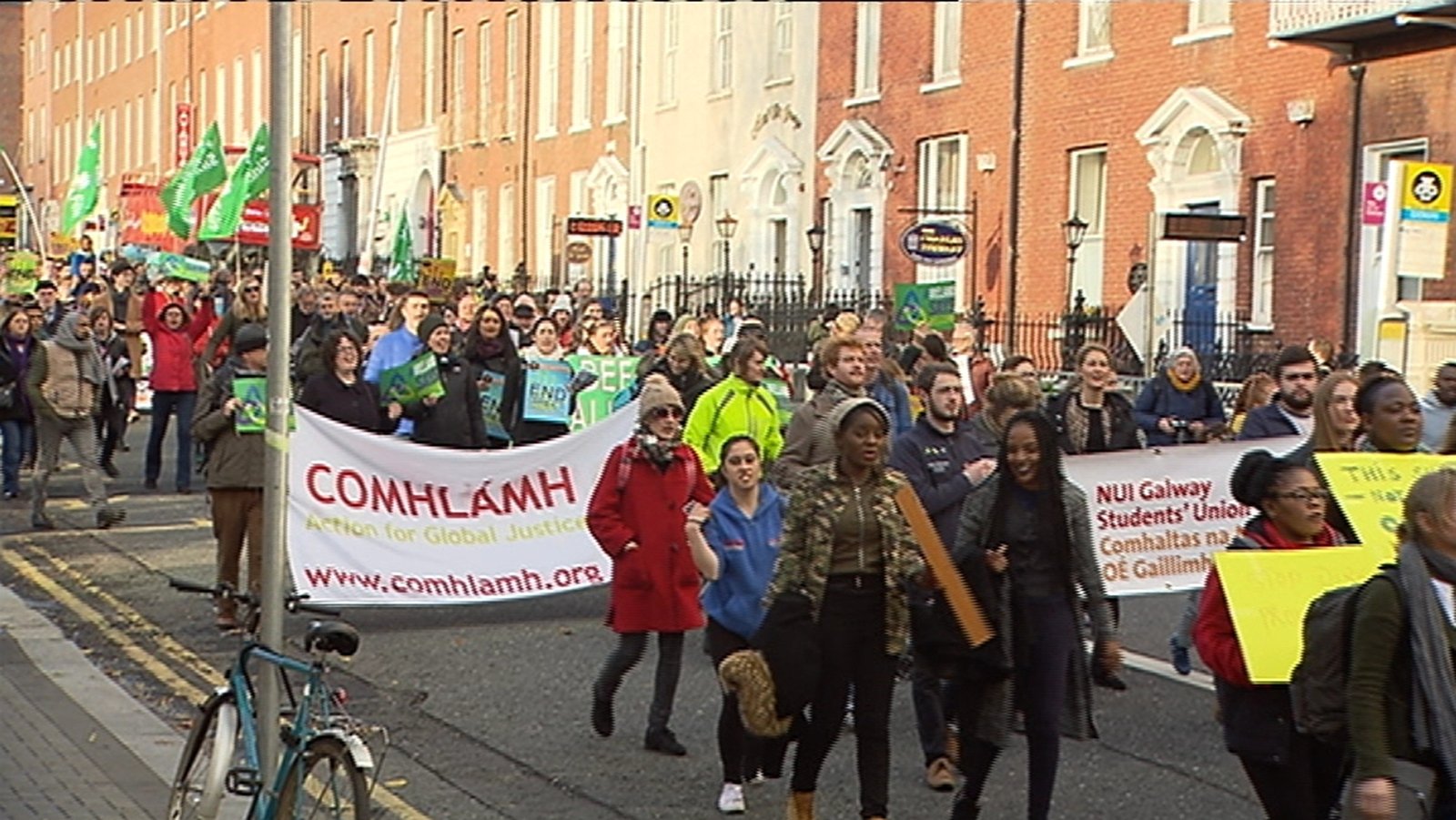 Hundreds protest against 'direct provision' system