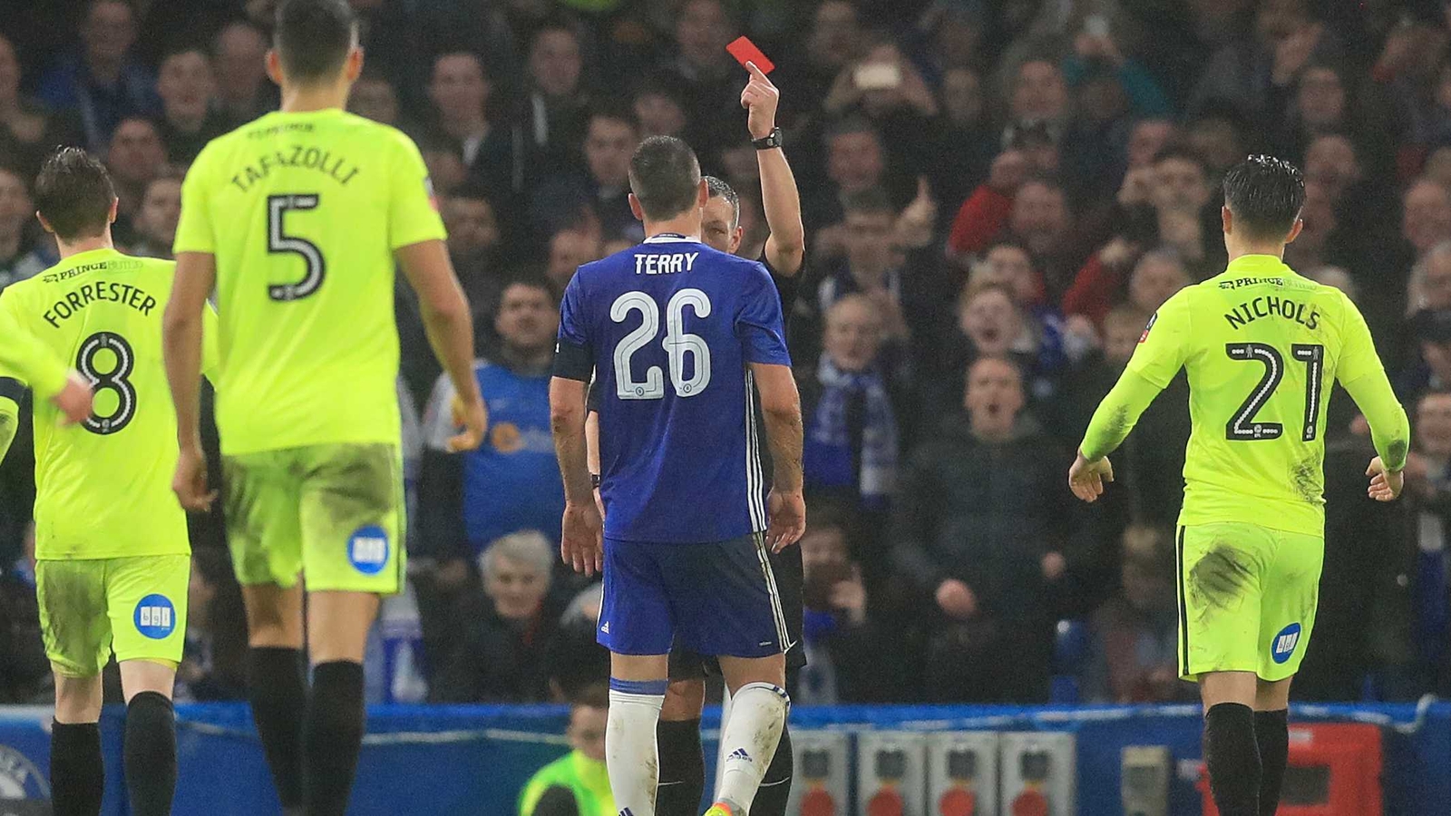 Chelsea challenge Terry red card