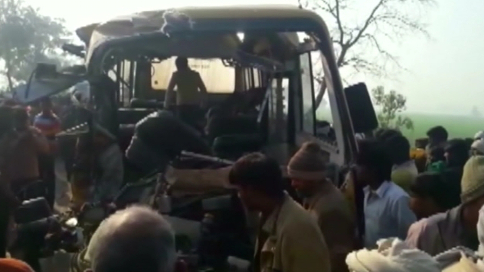 India school bus crash kills at least 15 children