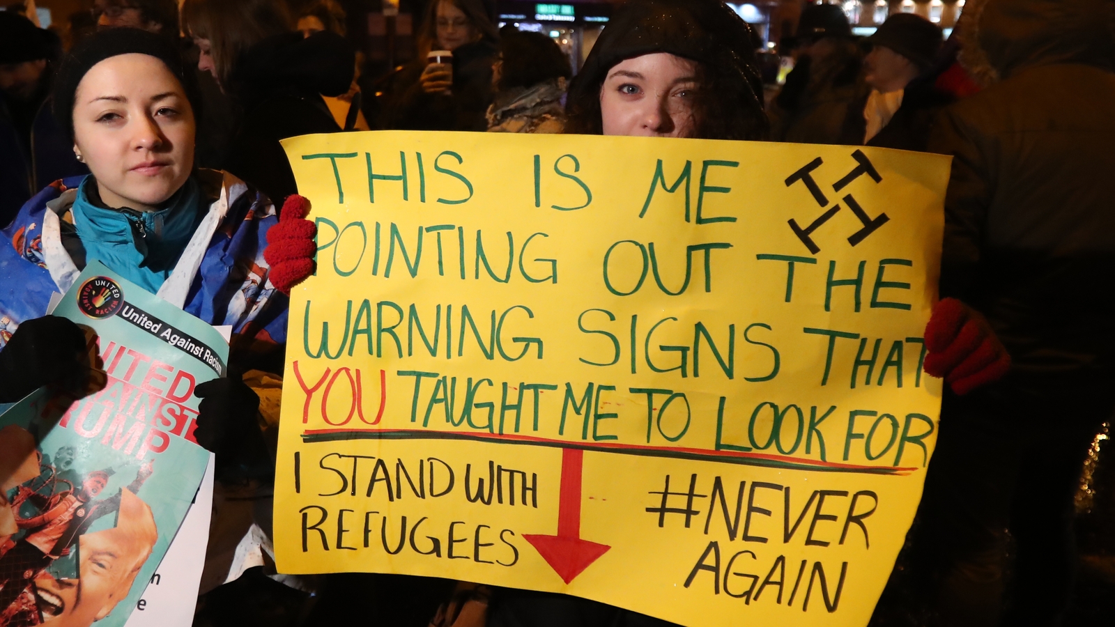 Hundreds protest at US Embassy in Dublin