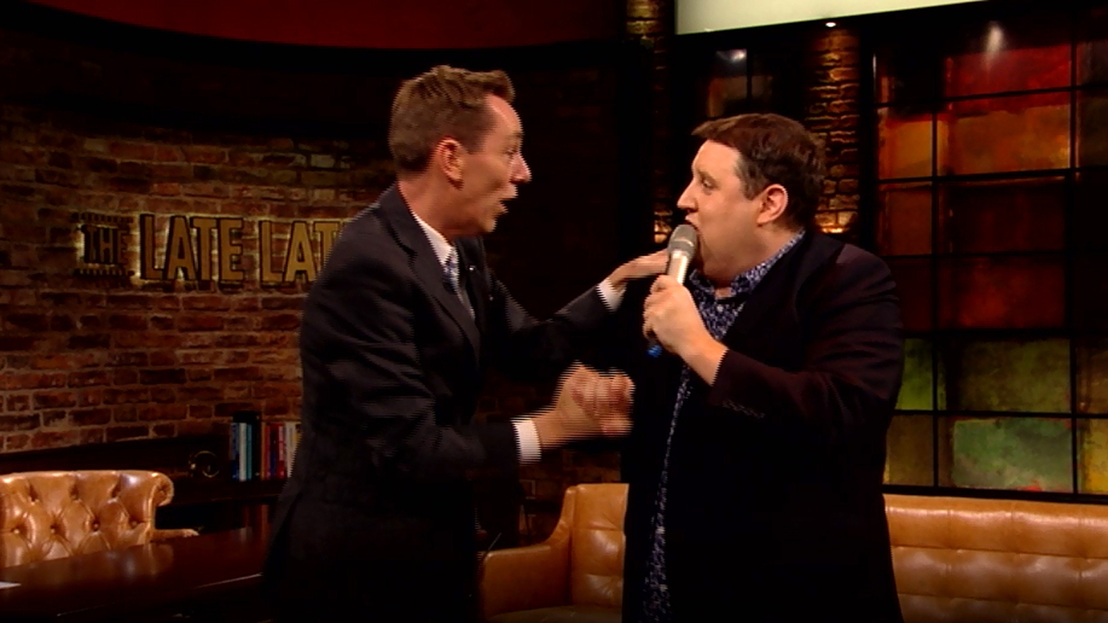 Peter Kay tries big band hymns on Late Late audience