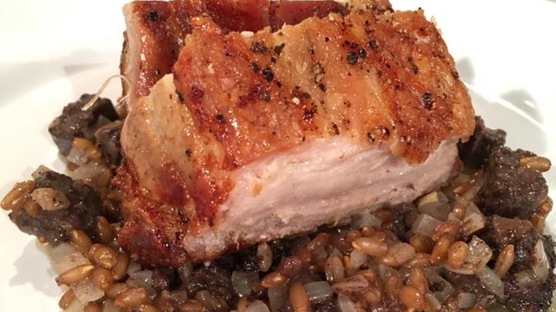 JP's Pork Belly with Rye and Black Pudding: Today