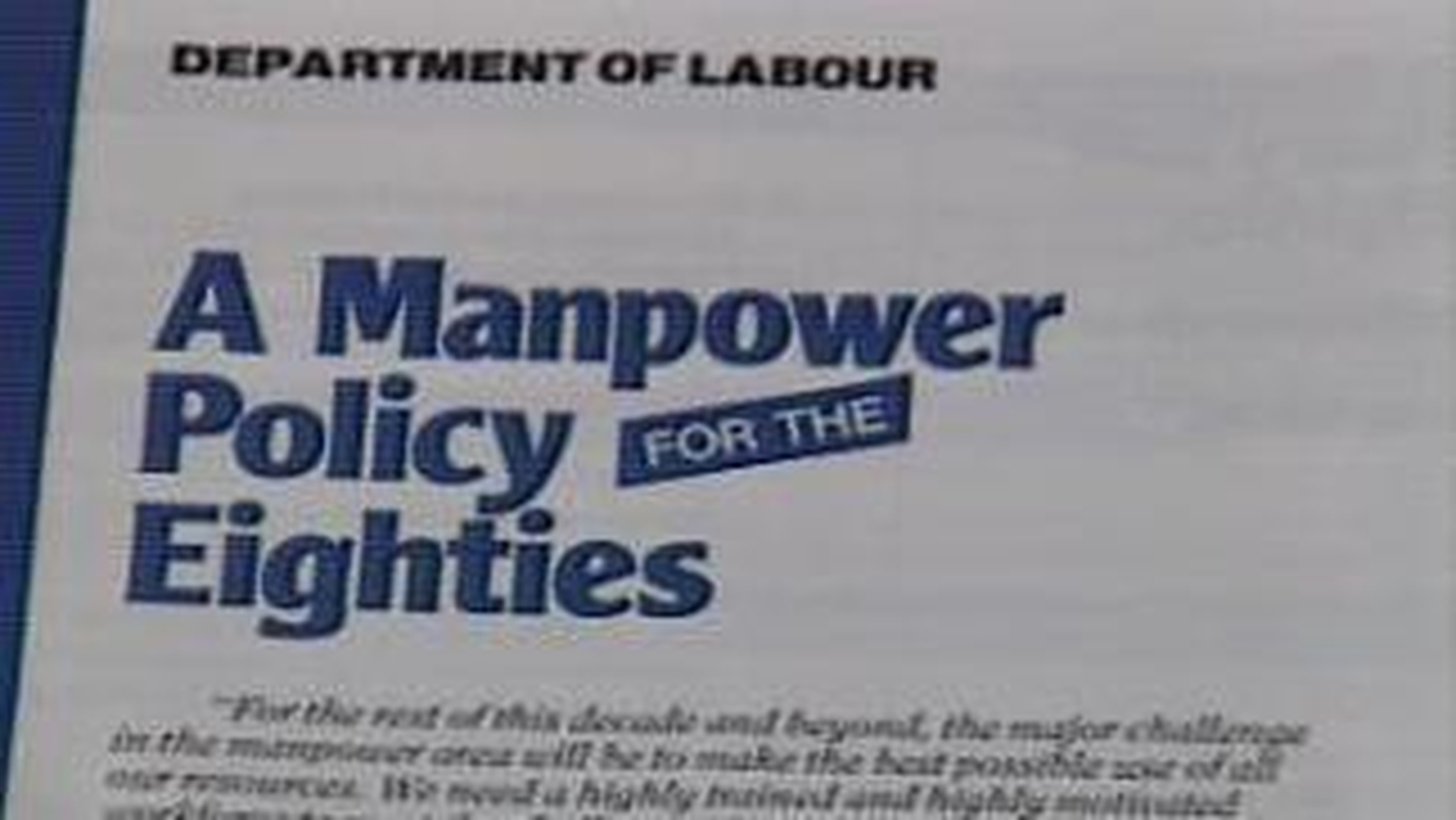 RTÉ Archives | Collections | National Manpower Authority