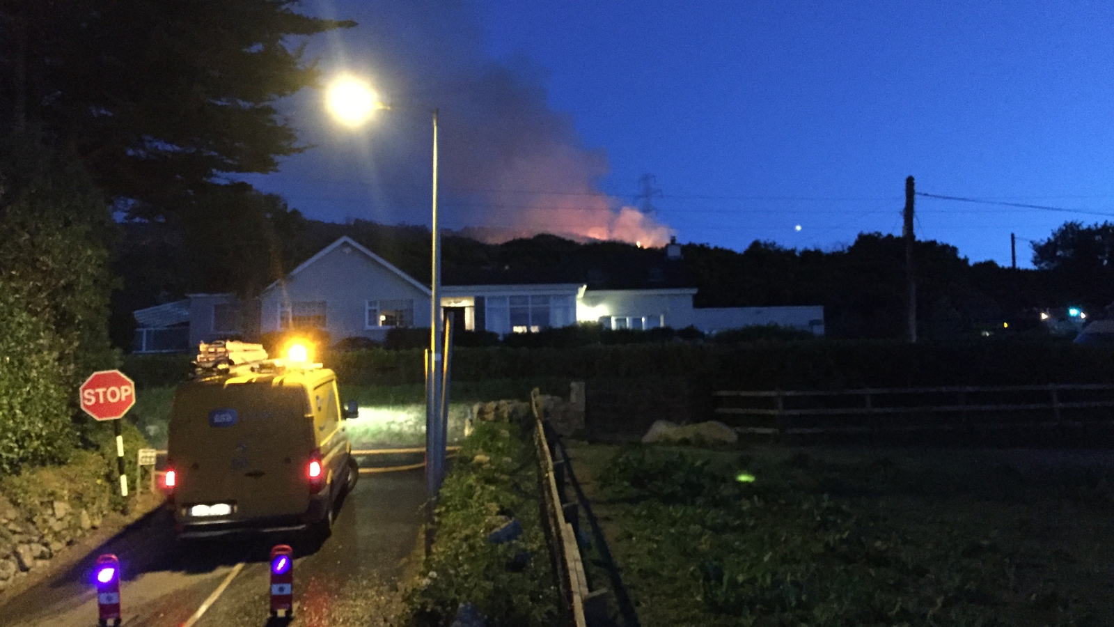 Fire brigade battling gorse fires in Dublin mountains