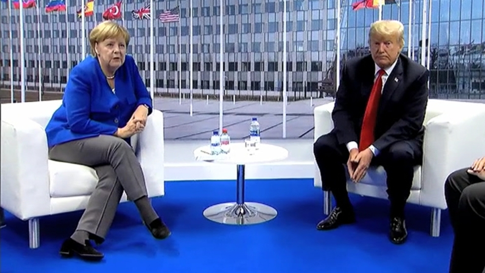 Trump and Merkel meet after his criticism of Germany