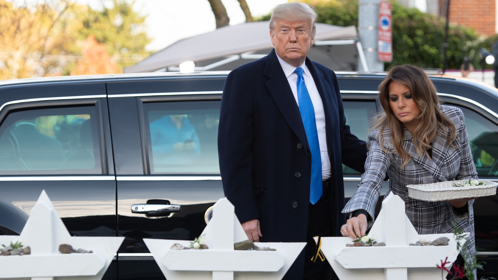 Protests over Trump's Pittsburgh visit after shooting