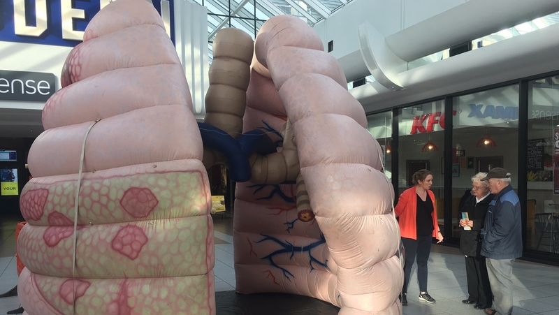 Walk-through lung exhibit to raise awareness of cancer