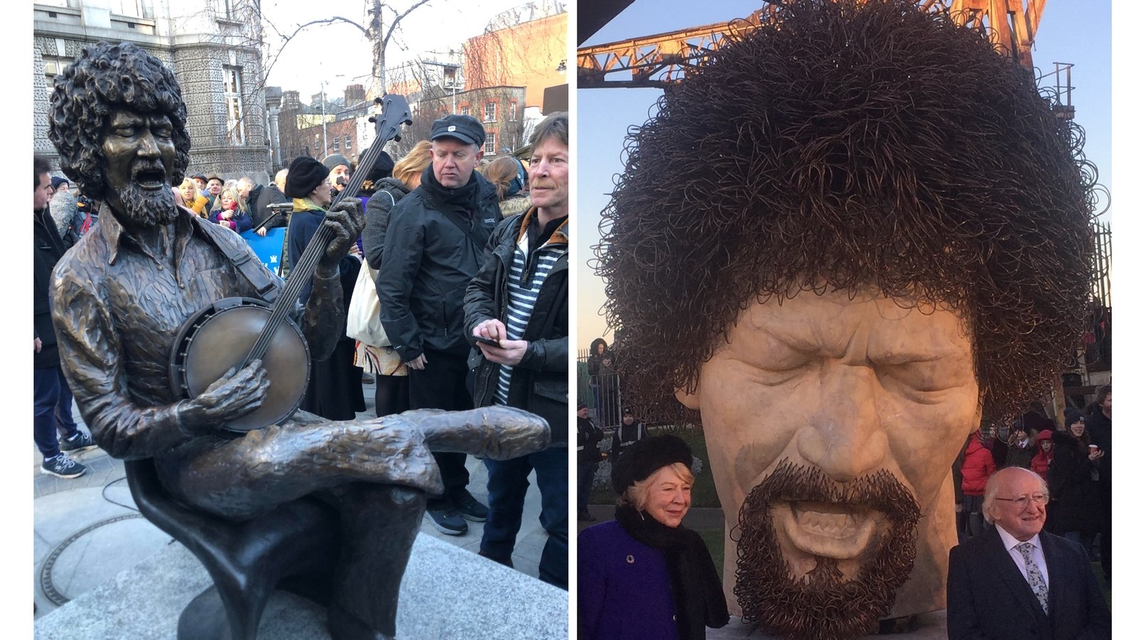 Statues unveiled to mark Luke Kelly's 35th anniversary