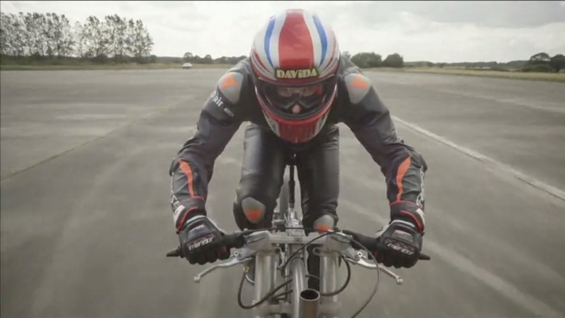Daredevil sets new cycling speed record – for men