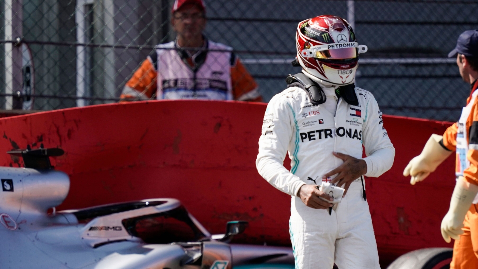 Hamilton recovers from high-speed crash