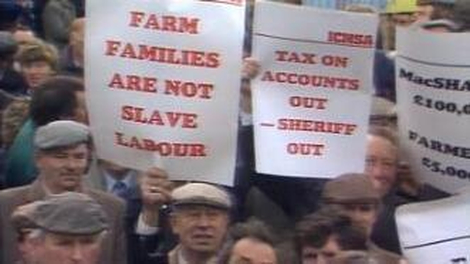 RTÉ Archives | Collections | Farmers Tax Protest Rally