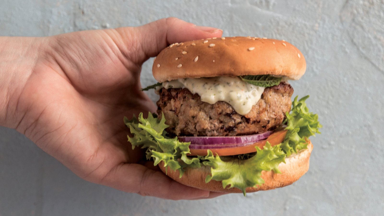 Trisha's Lamb burgers with tzatziki and salad