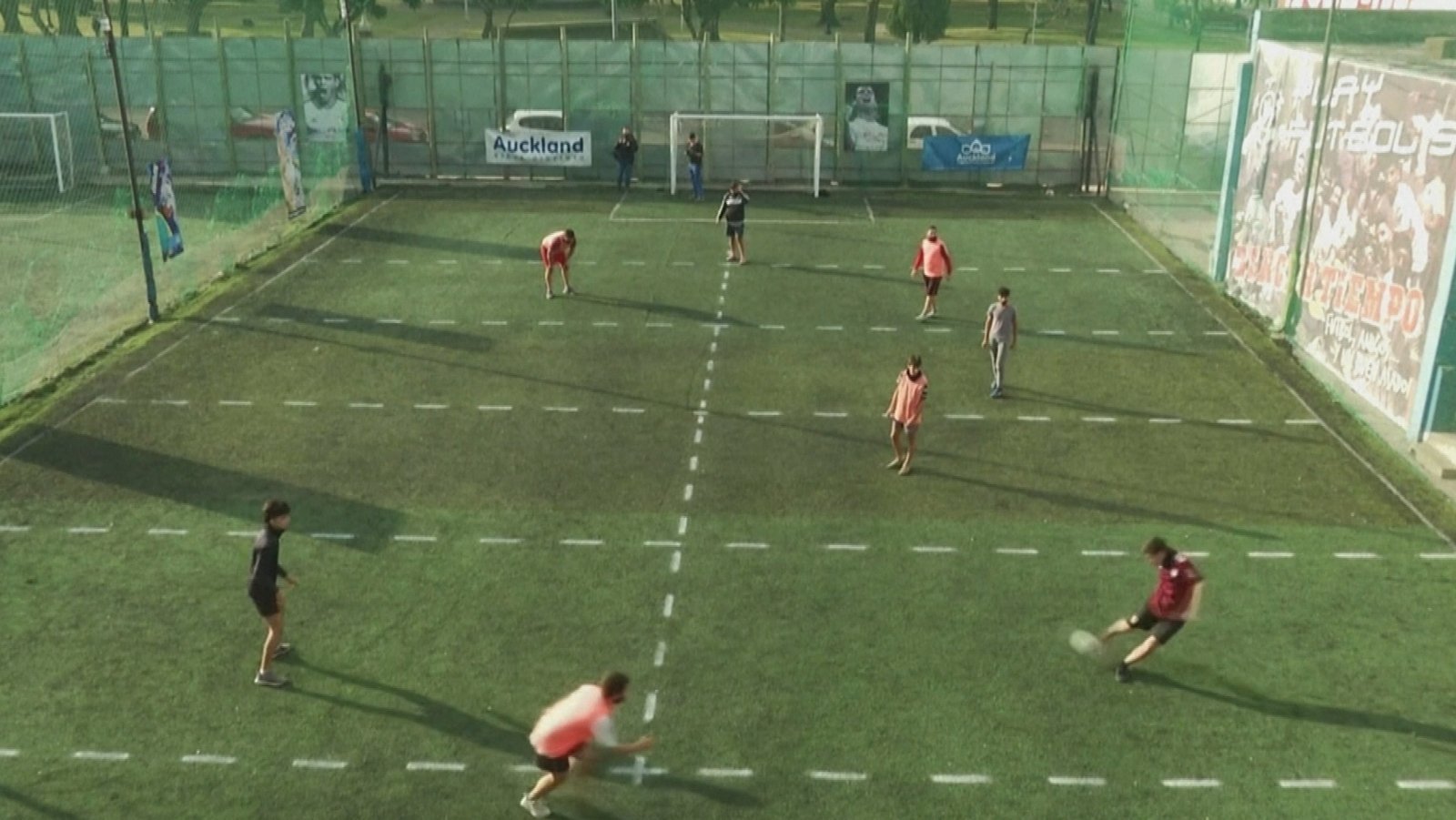 'Human table football' helps maintain social distance