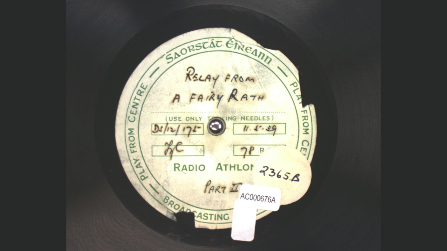 RTÉ Archives | Collections | Relay From A Fairy Rath : Fiddle Player