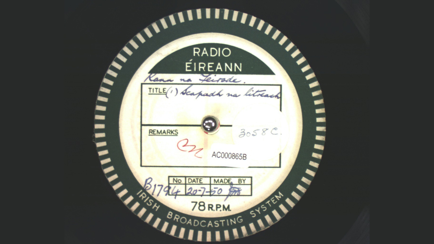 RTÉ Archives | Collections | O Theileann Go Ros Goill : Rann Na Feirste